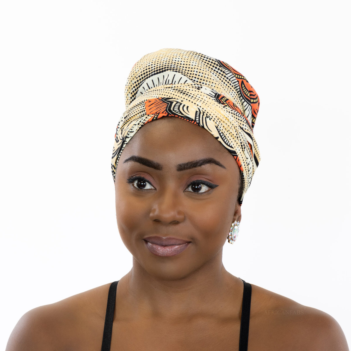 Easy headwrap / einfaches Kopftuch - Satinfutter - Lachs – AfricanFabs