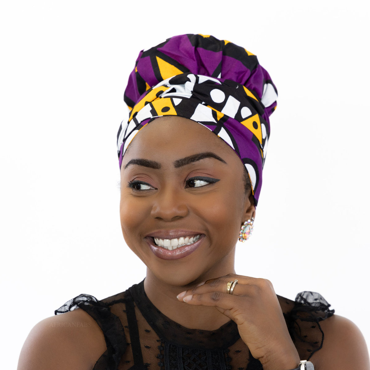 Easy headwrap / einfaches Kopftuch - Satinfutter - Lila Samakaka ...